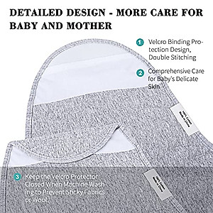Soft and Cozy Organic Cotton Baby Swaddle Blankets Black White Gray Design Swaddle Wraps for Newborns, 0-3 Months