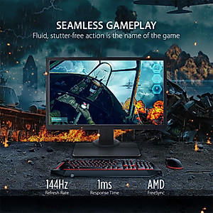 ViewSonic Elite XG240R 24 Inch 1080p 1ms 144Hz RGB Gaming Monitor with FreeSync Eye Care Advanced Ergonomics for Esports (Renewed)