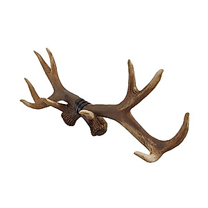 Zeckos 17 inch Lifelike Deer Antlers Rack Decorative Hunting Cabin Natural Wall Hook