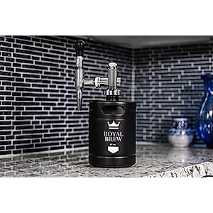 The Original Royal Brew Nitro Cold Brew Coffee Maker - Gift for Coffee Lovers - 64 oz Home Keg, Nitrogen Gas System Coffee Dispenser Kit