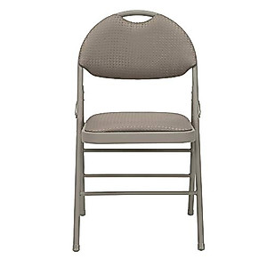 COSCO Commercial Comfort Back Fabric Folding Chair with Handle Hole, 4 pack