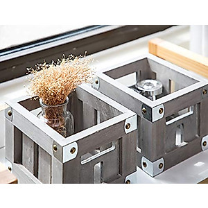 Home Zone Living Wood Storage Crate for Organization and Storage, 3 Pack, Brown