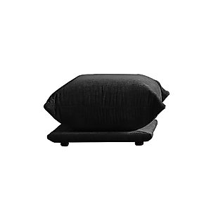 JACH Mid-Century Modern Comfy Ottoman, Chenille Sofa Footrest Couch with Thick Cushion, 26" Foot Stool Furniture for Small Spaces Living Room Bedroom Office Apartment, Black