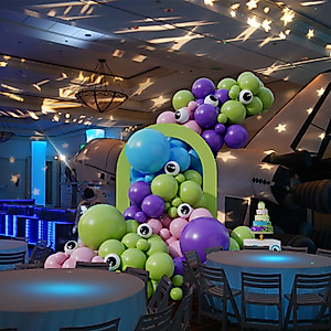 Monster Balloons Arch for Monster Cartoon Inc Party Decorations, Monsters Inc Balloons Arch Kit, Pink Purple Blue Green Balloon Arch for Monster Theme Birthday Baby Shower Party Decorations