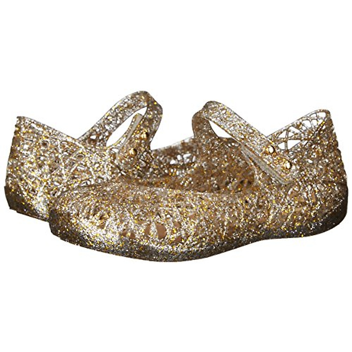 Mini Melissa Campana Zig Zag VI SP BB Mary Jane Shoe (Toddler), Mixed Golden Glitter, 5 M US Toddler