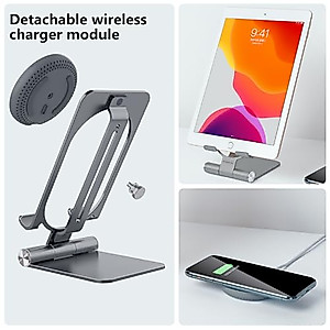 Nillkin Fast Wireless Charger Stand Adjustable - Qi Wireless Charging Stand for iPhone 15 14 13 12 pro max/Pro/Plus, Samsung Galaxy S23 S22 Ultra S21 Plus S20, Note 20/10+/9 and More, Gray