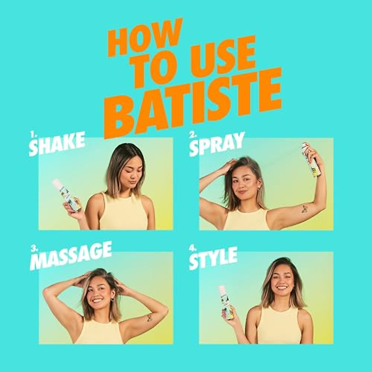 Batiste Dry Shampoo, Tropical Fragrance, Refresh Hair and Absorb Oil Between Washes, Waterless Shampoo for Added Hair Texture and Body, 5.71 oz Dry Shampoo Bottle