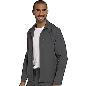 Dickies Dynamix Men Warm Up Scrubs Jacket Zip Front DK310, M, Pewter