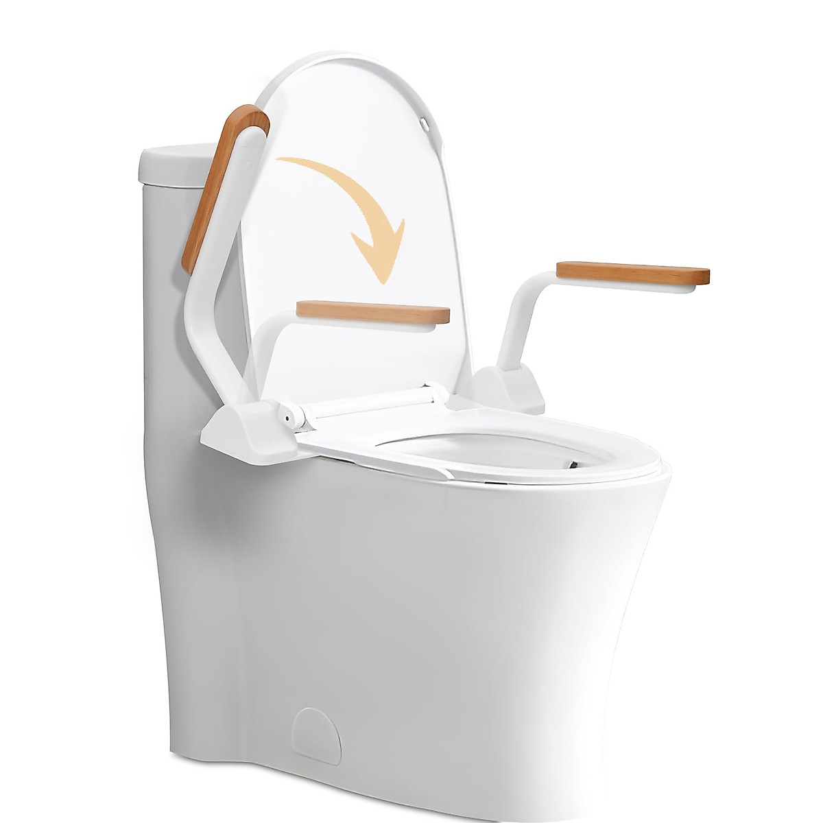 Toilet Safety Rails for Elderly (520 lbs), Handicap Toilet Rails with Foldable Handles, Toilet Assist Rails, Toilet Rails for Seniors, Heavy Duty Toilet Safety Frames Rails with Arms, Easy Installatio