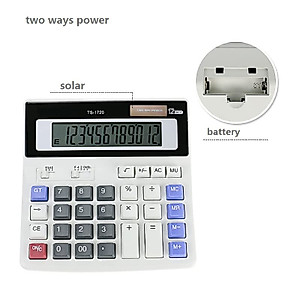 MJWDP 12 Digit Desk Calculator Large Buttons Financial Business Accounting Tool Big Buttons Keyboard Touching for Office School