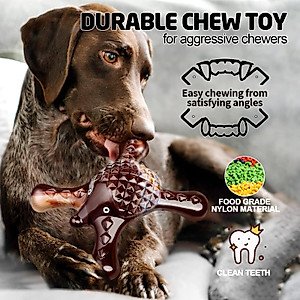 Super Tough Dog Chew Toys - for Aggressive Chewers Large Breed,Dog Toys, Bone Toy Nylon Durable Dogs Extreme, Real Beef Flavor to Keep Busy
