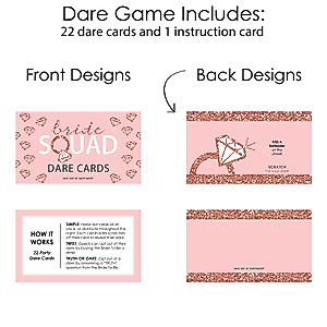 Big Dot of Happiness Bride Squad - Rose Gold Bridal Shower or Bachelorette Party Game Scratch Off Dare Cards - 22 Count