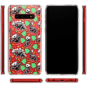 TPU Phone Case Compatible with Samsung A72 A71 5G A70 A51 A50 A32 A21 A11 A12 A13 A14 A01 Dinosaurs Skeleton Kawaii Flexible Lightweight Kids Clear Cute Shockproof Durable Protective Bones