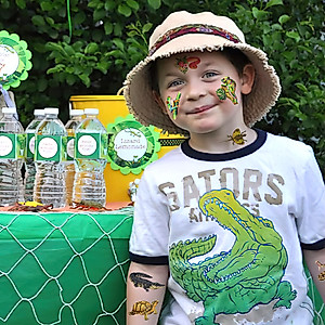 Reptile Temporary Tattoos,16 Sheets 100 Pieces Reptile Themed Tattoos Stickers Party Decoration Supplies Party favors for Kids Adults