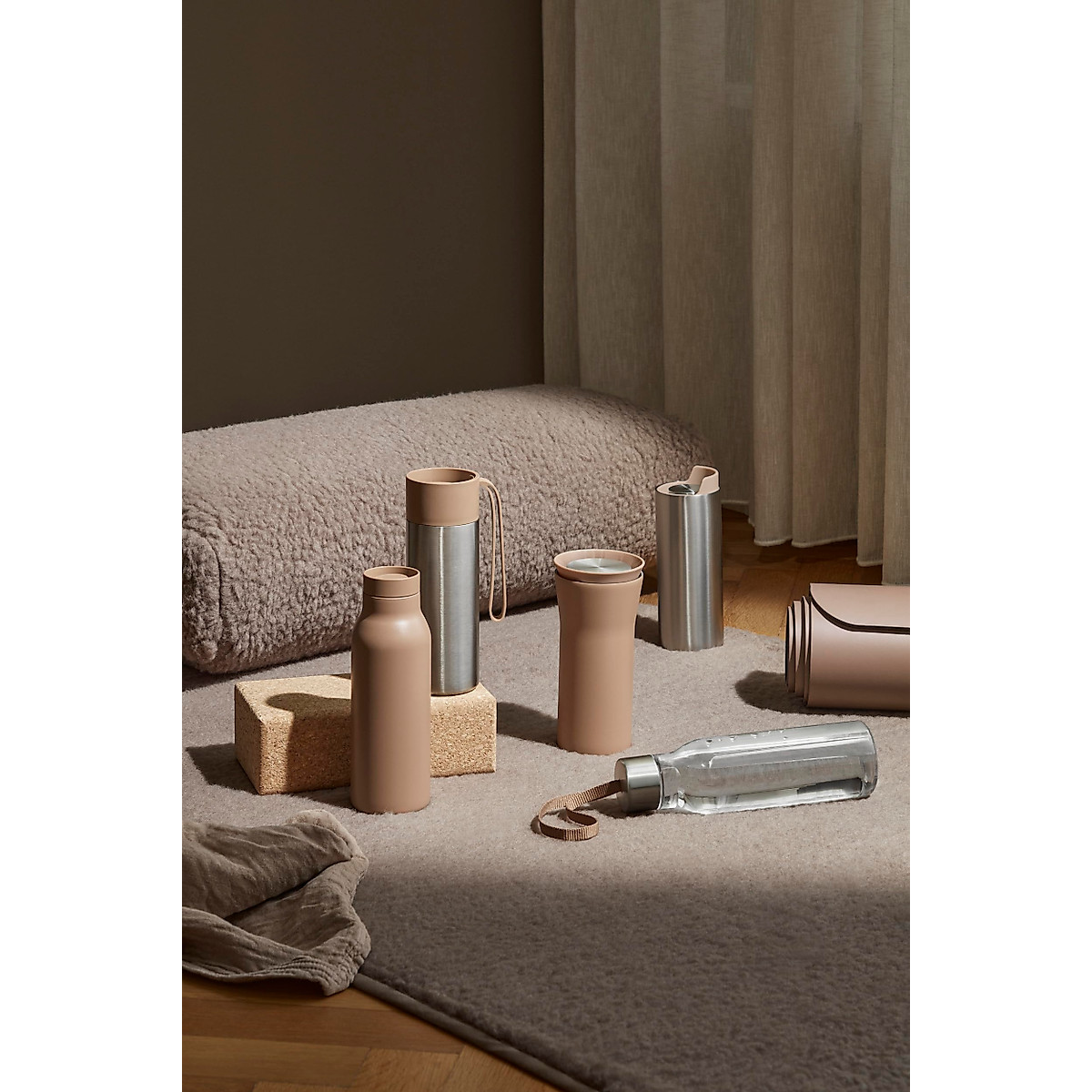 Eva Solo | City To Go Cup 12oz Mocca | Practical, double-walled thermo cup for easy and simple one-hand operation – click-lid allows drinking from all sides | Mocca