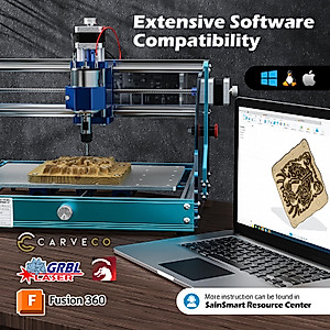 Genmitsu 3018-PROVer V2 CNC Router Machine with Full Aluminum Structure for Beginner, Mini Milling Engraver Kit with Z-Probe, Limit Switches, E-Stop, Ideal for Wood, Acrylic, MDF, Plastic, PVC