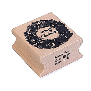 Didiseaon Wooden Christmas 3pcs Vintage Lip Gloss Set Wood Art Stamp Christmas Sealing Stamp Wooden Seal Stamp Stampers Party Favors Christmas Stampers Wooden Stamper Printing Pine Cones