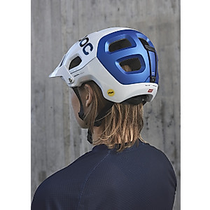 POC Tectal Race MIPS Cycling Helmet Hydrogen White/Opal Blue Metallic/Matt MED
