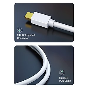 UGREEN Mini DisplayPort to HDMI VGA Adapter, 4K Thunderbolt 2 Adapter 2 in 1 Mini DP Converter Compatible with MacBook Pro MacBook Air iMac Surface Pro 1 2 3 4 6 Surface Laptop 2 ThinkPad X1, White
