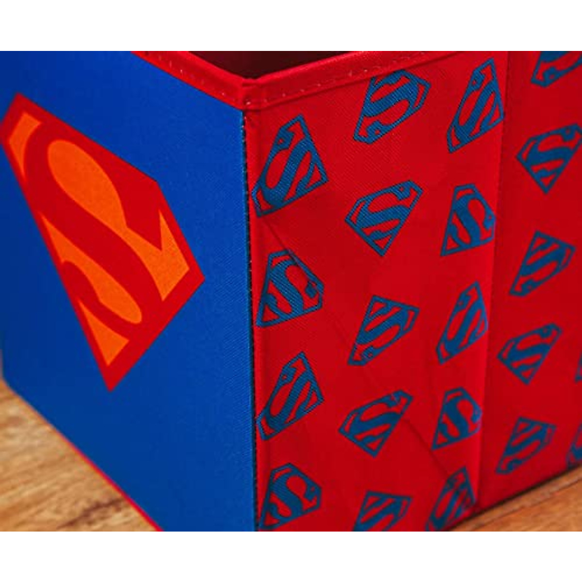 DC Comics Superman Logo 11-Inch Storage Bin Cube Organizers, Fabric Basket Container, Cubby Cube Closet Organizer | Comic Book Superhero Toys, Gifts And Collectibles