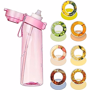 Rhea & Co. Scented Infusion Fruit Fragrance Water Bottle, Water Bottle with One Mystery Flavor Pod - 650ml (Blue +1 Free Pod)