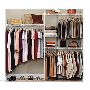Closet Organizer Shelves System Kit Shelf Rack Clothes Storage Wardrobe Hanger