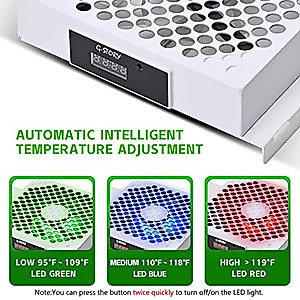 G-STORY Cooling Fan for Xbox Series S with Automatic Fan Speed Adjustable by Temperature, LED Display, High Performance Cooling, Low Noise, 3 Speed 1500/1750/2000RPM (140MM) with RGB LED (WHITE))