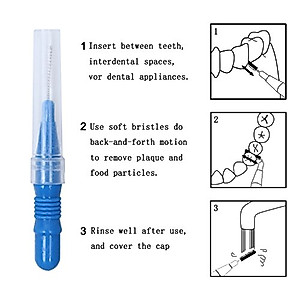 ewinever Interdental Brush,Toothpick Tooth Flossing Head Oral Dental Hygiene Brush, Tooth Cleaning Tool(50 Count)