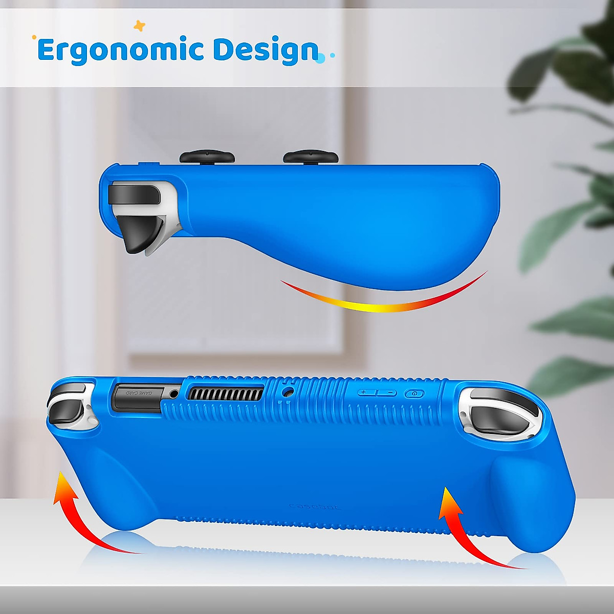 Fintie Case Soft Silicone Protective Cover, [Anti-Slip] Shockproof Case w/Ergonomic Grip, Grip Case for Console 7.0" (Blue)