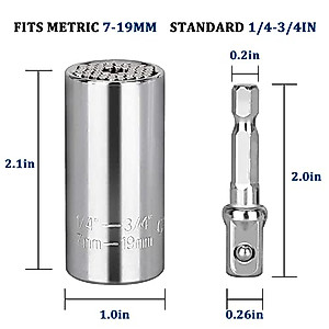 5PCS 1/4inch Hex Shank Screwdriver Bits + Universal Socket Tool Gifts for Men