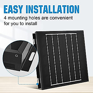 DC HOUSE Solar Vent Fan - Weatherproof Metal Shell Design, 5W Solar Powered Roof Fan without Battery - Up to 238 Sq Ft Coverage - Perfect for Small Sheds, Chicken Coops, Greenhouses, and Cabins