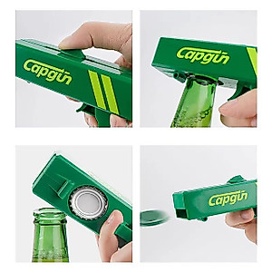CRTGW Shooter Opens The Beer Cap，Cap Gun Bottle Opener， for BBQ, Party, Bar, Drinking Opener with family, friends,Birthday Gift Idea，Gun Gifts Funny (Black), 4.8*1.5*3.1, (bo001)