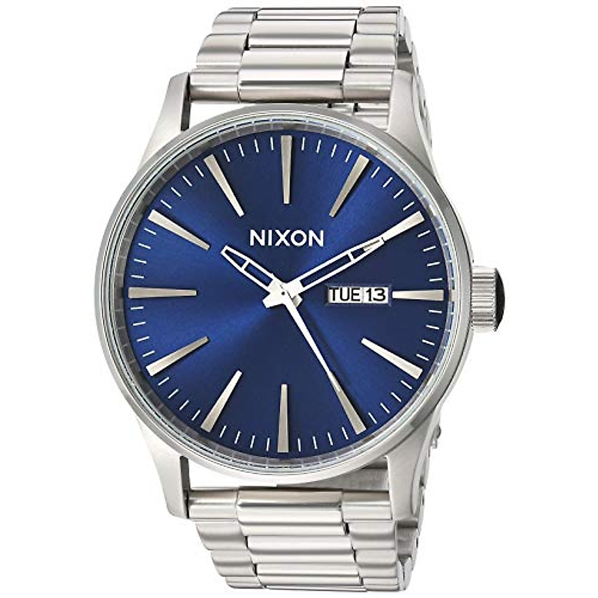 NIXON Sentry SS A3561258-00. Blue Sunray Men’s Watch (42mm Blue Sunray Watch Case. 23-20mm Stainless Steel Band)