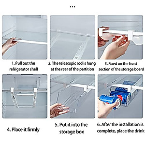 KWQBHW Fridge Drawer Can Organizer Hanging Soda Can Refrigerator Organizer Bins Can Holder Fridge Beverage Storage Box Clear Can Container