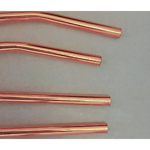 2activelife Copper Straws, Pure Copper Drinking Straws Gift Set Food Safe 8.5inch Long Handcrafts Bent and Straight Copper Straws with Cleaning Brush(2Bent+2Straight)