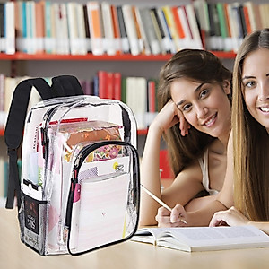 Heavy Duty Transparent Clear Backpack See Through Backpacks for School,Sports,Work,Stadium,Security Travel,College