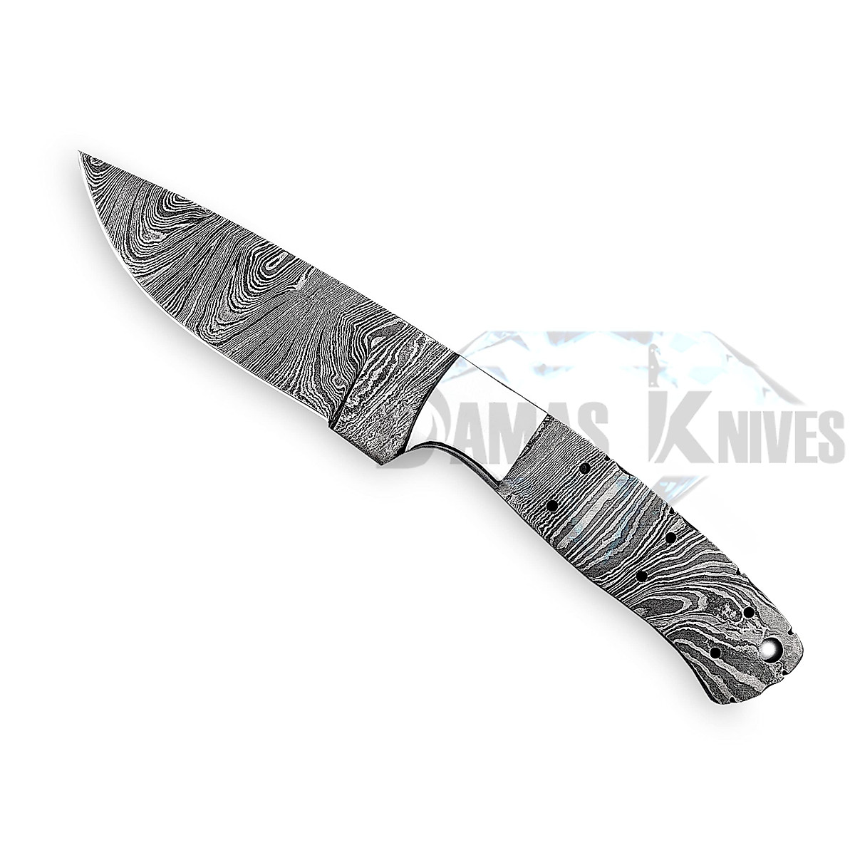 Custom Handmade Damascus Steel Blank Blade for Knife Making With Steel Bolster HB 16