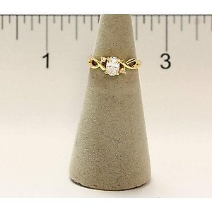 RS Covenant Women's 18 Kt Gold Plated Dress Ring Oval Cut CZ 113 (6)