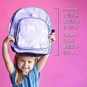 Wildkin 12 Inch Backpack Bundle with Insulated Lunch Bag (Unicorn)