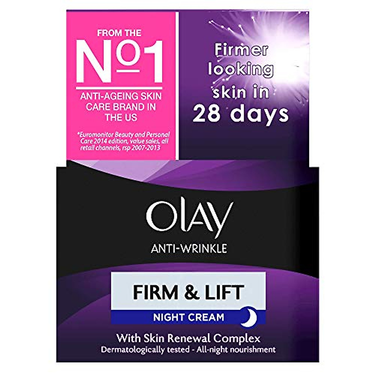 Olay Anti-Wrinkle Firm and Lift Night Cream for 40+, 1.7 Ounce