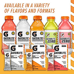 Gatorlyte Zero Electrolyte Beverage, Lemon Lime, Zero Sugar Hydration, Specialized Blend of 5 Electrolytes, No Artificial Sweeteners or Flavors, 20oz Bottles (12 Pack)​