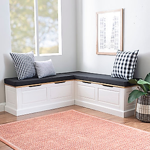 Linon Natural and White 2 Tone Backless Corner Breakfast, Table is NOT Included Harris Nook