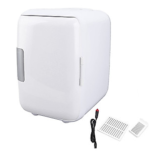 Portable Mini Fridge, 4 Liter Mini Car Fridge, Detachable Mini Storage Fridge, for Breast Milk, Fruits, Drinks, Skin Care Products(White)