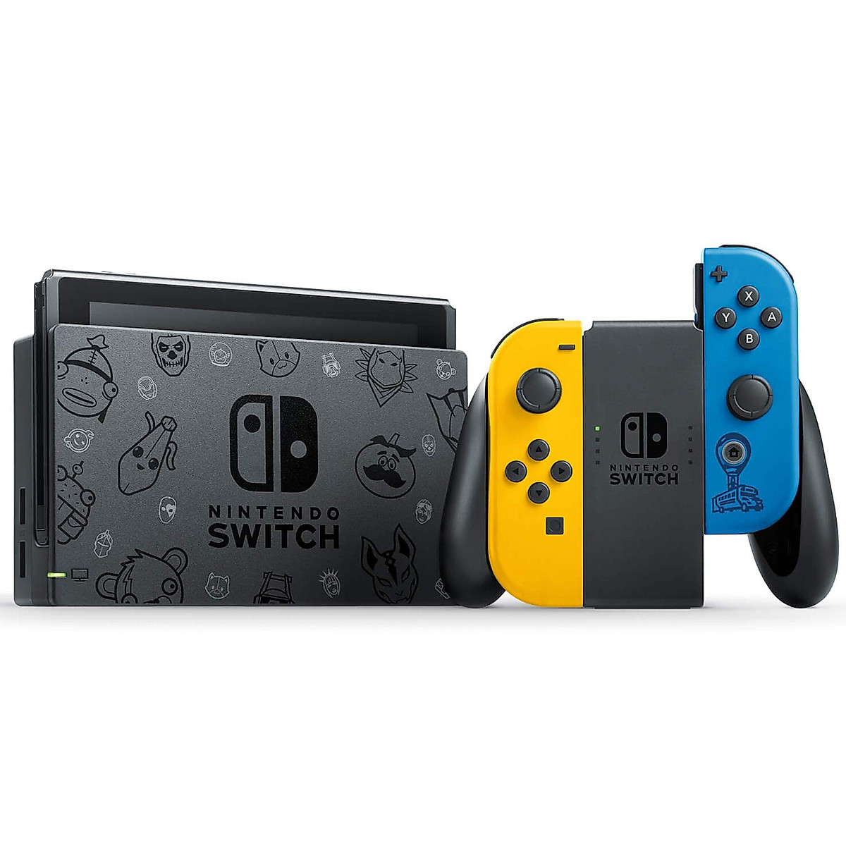 Nintendo Switch Fort nite Wildcat Edition with Yellow and Blue Joy-Con - 6.2" Touchscreen LCD Display, 32GB Internal Storage, 802.11AC WiFi, Bluetooth 4.1, Type-C - 7-in-1 Carrying Case