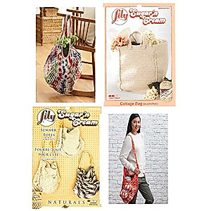 Spinrite Lily Sugar'n Cream Yarn 100% Cotton Solids and Ombres (6-Pack) Medium #4 Worsted Plus 4 Lily Patterns (Overcast 01042)