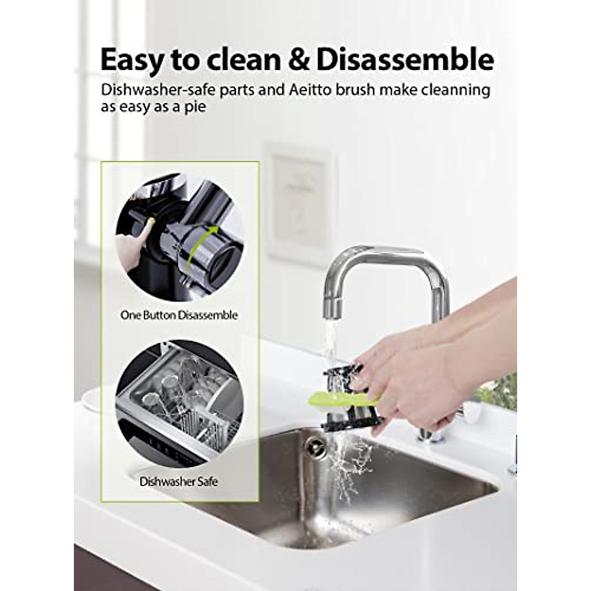 Slow Juicer,Aeitto Celery Juicer Machines,Masticating Juicer,Cold Press Juicer, Juice Extractor with 2-Speed Modes,Reverse Function & Quiet Motor for Vegetables And Fruits,Easy to Clean with Brush