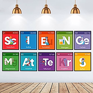 10Pcs Science Classroom Decoration Science Banner and Poster for Teachers Scientist Bulletin Board Set Science Posters Science Lab Cutout for Elementary Middle Preschool Office Supplies (Simple)