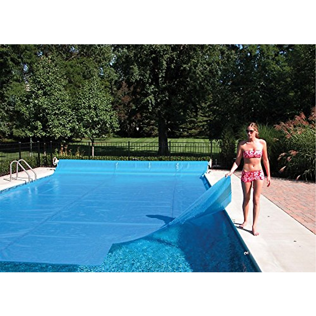 Sun2Solar Blue 16-Foot-by-32-Foot Rectangle Solar Cover | 1600 Series | Heat Retaining Blanket for In-Ground and Above-Ground Rectangular Swimming Pools | Use Sun to Heat Pool | Bubble-Side Down