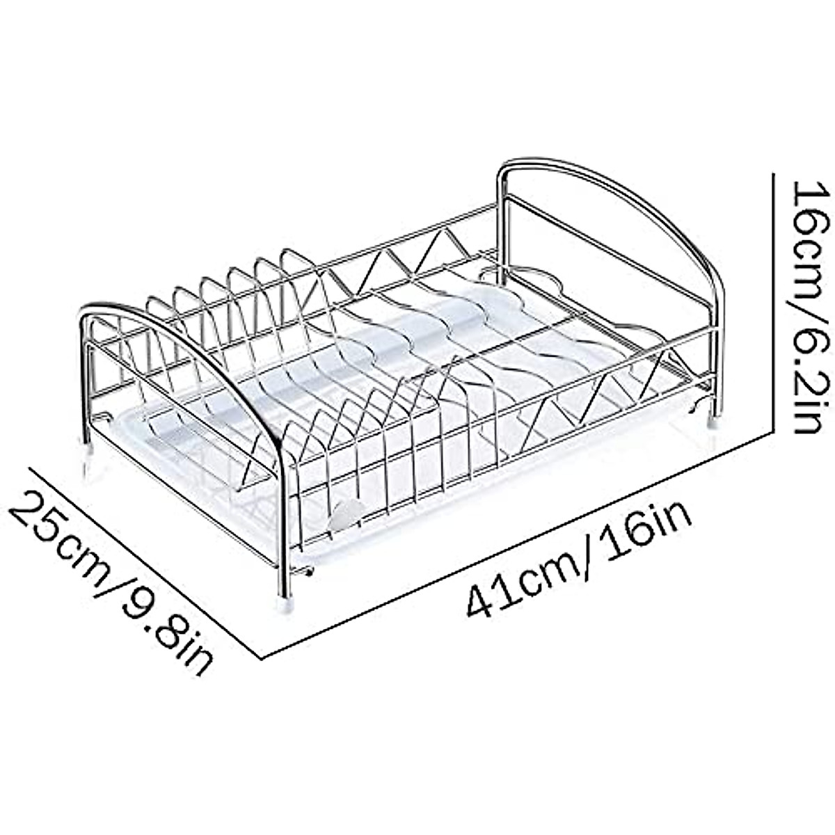 Plate Rack Draining Dish Rack Dish Rack 304 Stainless Steel Dish Rack Removable Cutlery Holders Dishware Dish Chopsticks Cutlery Pan Plate Holder