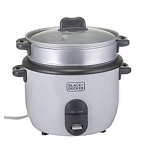 Black & Decker RC1860 700W 1.8 L 7.6 Cup Rice Cooker (Non-USA Compliant), White